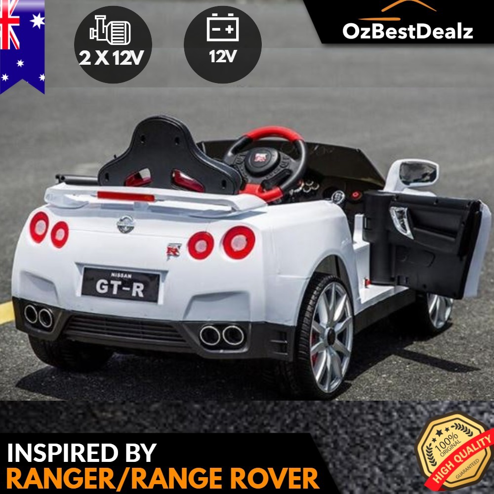 NISSAN GTR R35 WHITE or BLACK Electric Sports Kids Ride On Car Remote ...