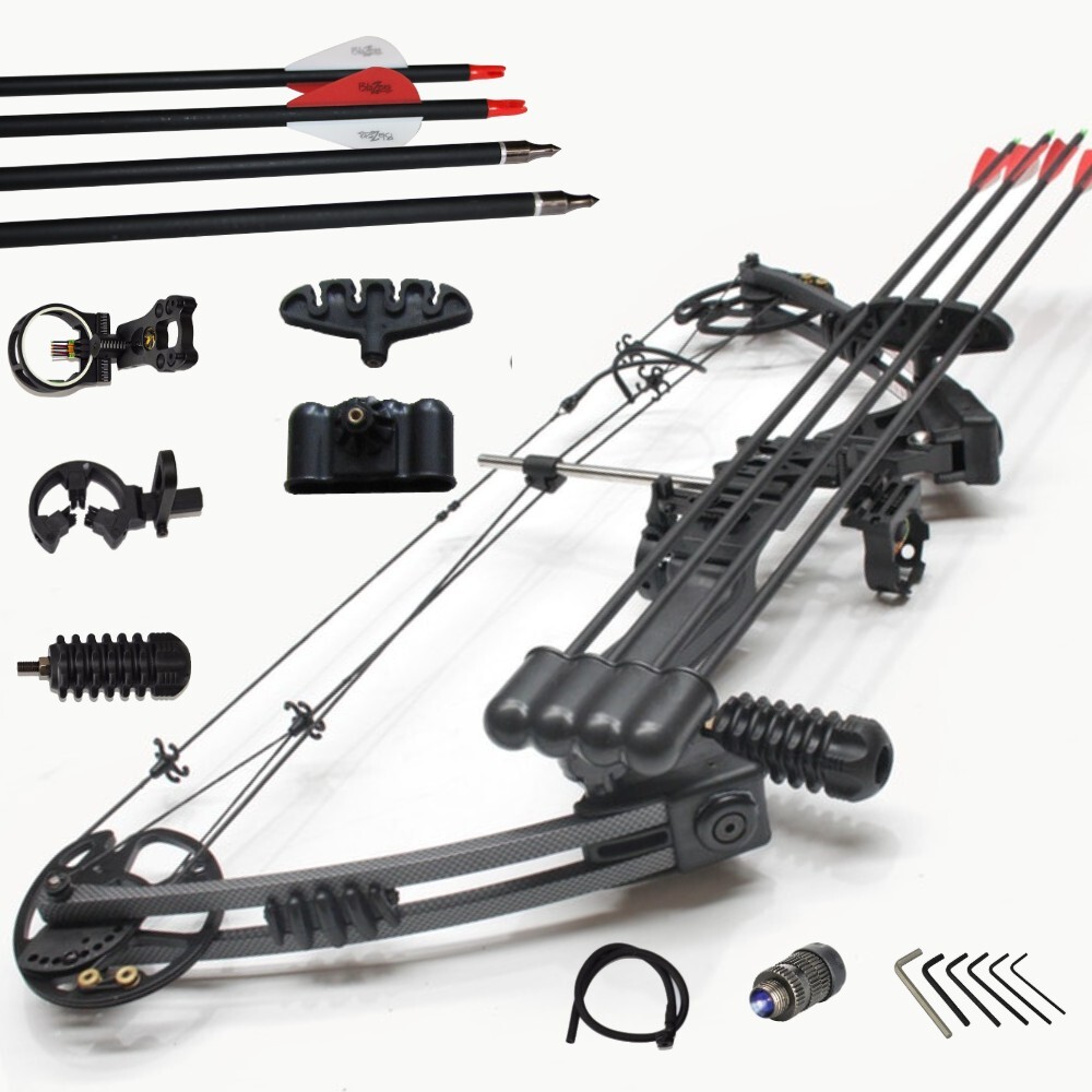 20-70lbs Black Compound Bow + 8 Arrows + Accessories Pack RH - COBRA ...