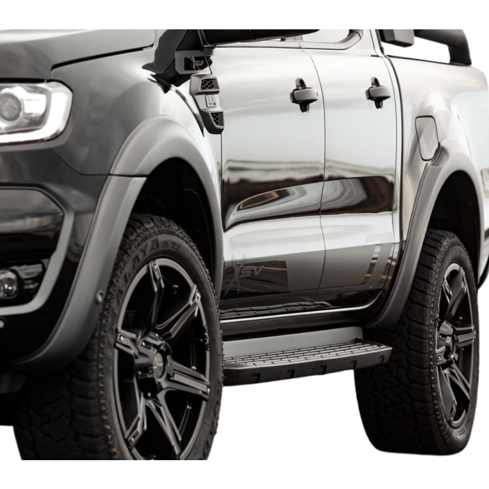 THIN FLARES FITS FORD RANGER PX3 2018 2019 MATTE BLACK SMOOTH SKINNY