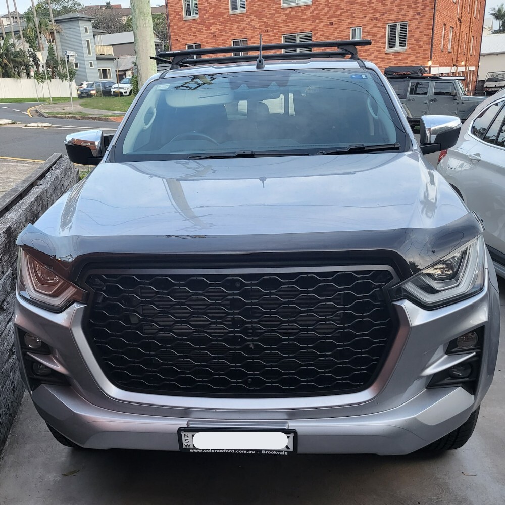 Front Mesh Grill Suitable for D-MAX DMAX 2020 2021 Matte Black Grille