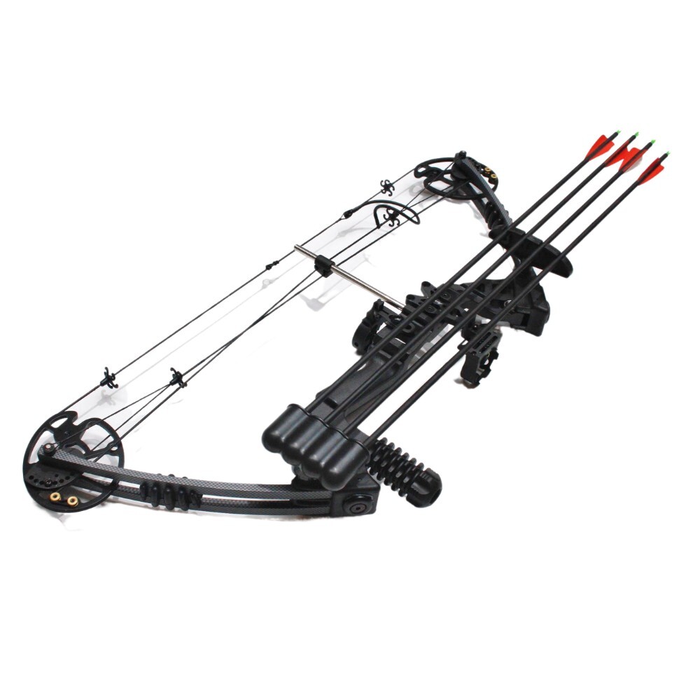 Compound Bow LH 20-70lbs Archery Hunting Black Left Hand 8 X Carbon Arrow