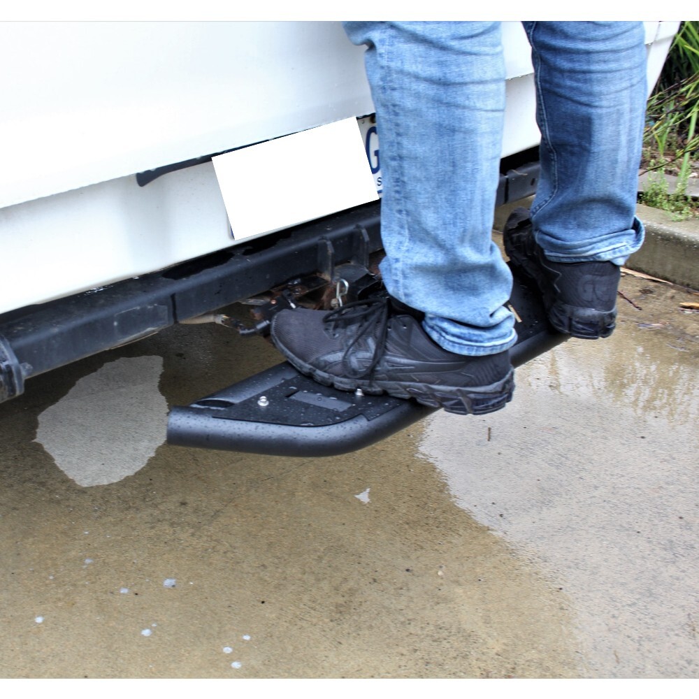 Universal Rear Tow Square Hitch Step Black Powder Coated Steel Ladder ...