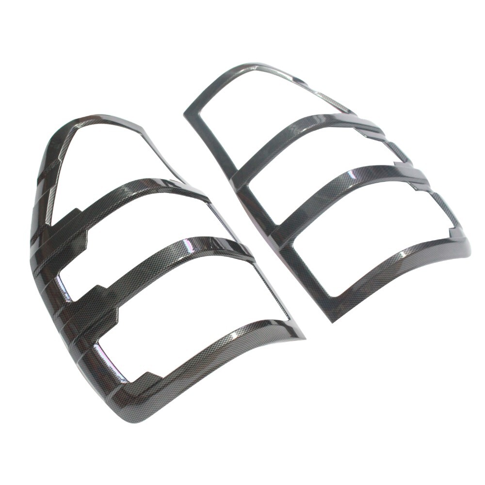 CARBON FIBER Black Tail Light Trim Cover Protector Suits Ford Ranger ...