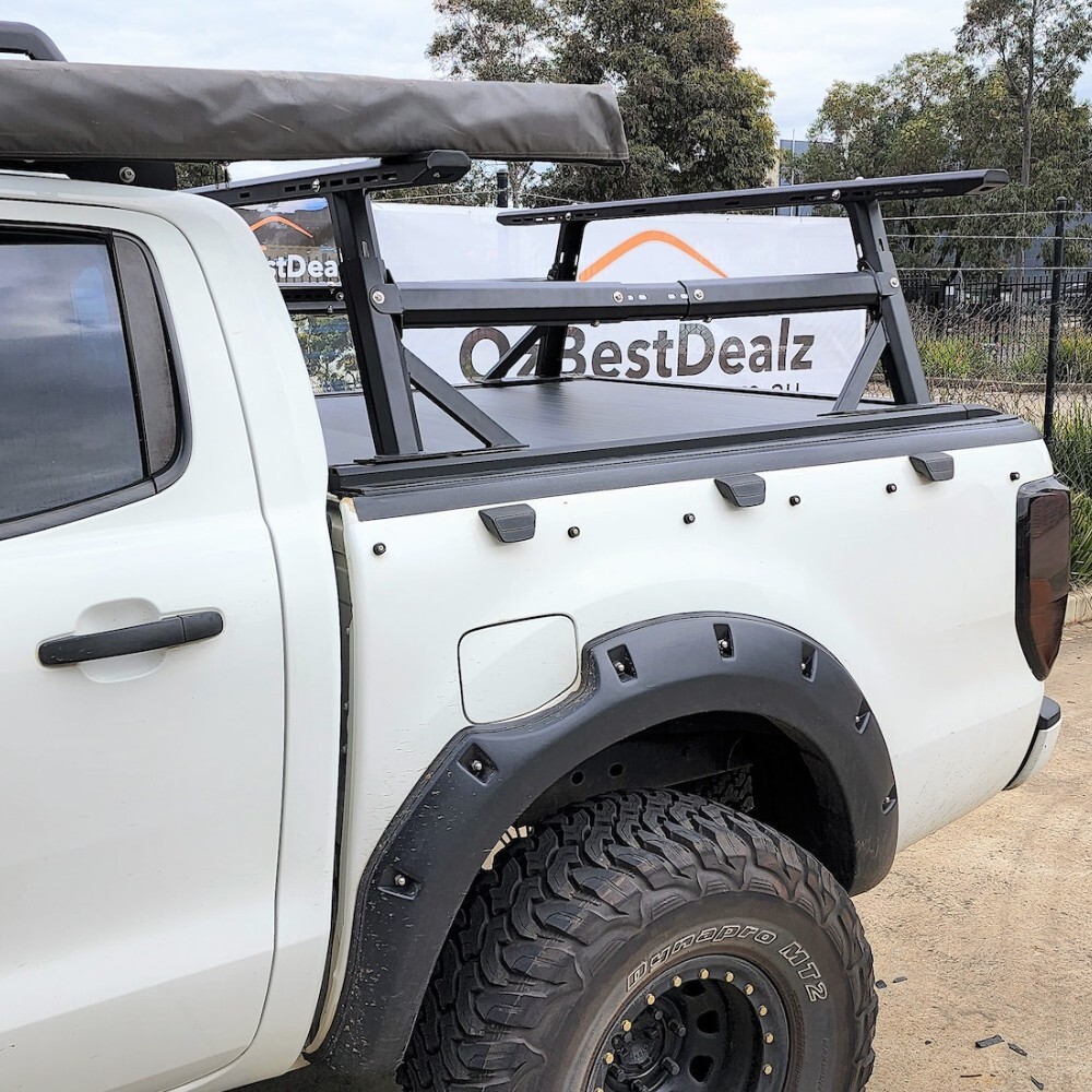 Universal Adjustable Ute Tub Rack Roof Tradie Steel Roll bar Ranger ...