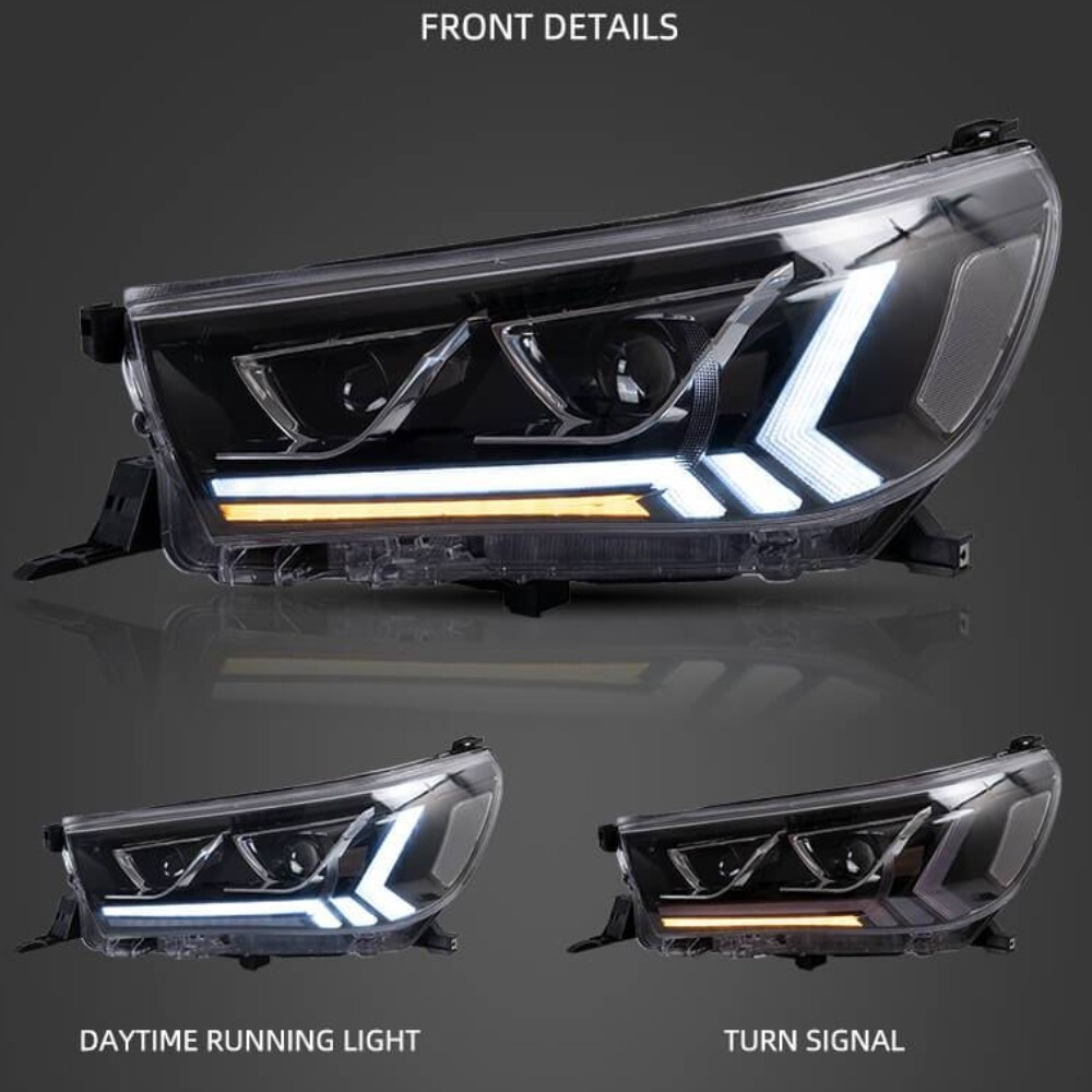 DRL LED Head Lights Lamp Suits Toyota Hilux 2015 - 2019 SR SR5 ...