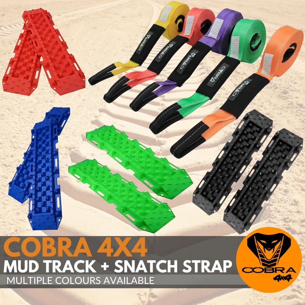 4x4 Blue Mud Sand Tracks x 2 Recovery kit Purple Snatch Strap 9m Snow ...