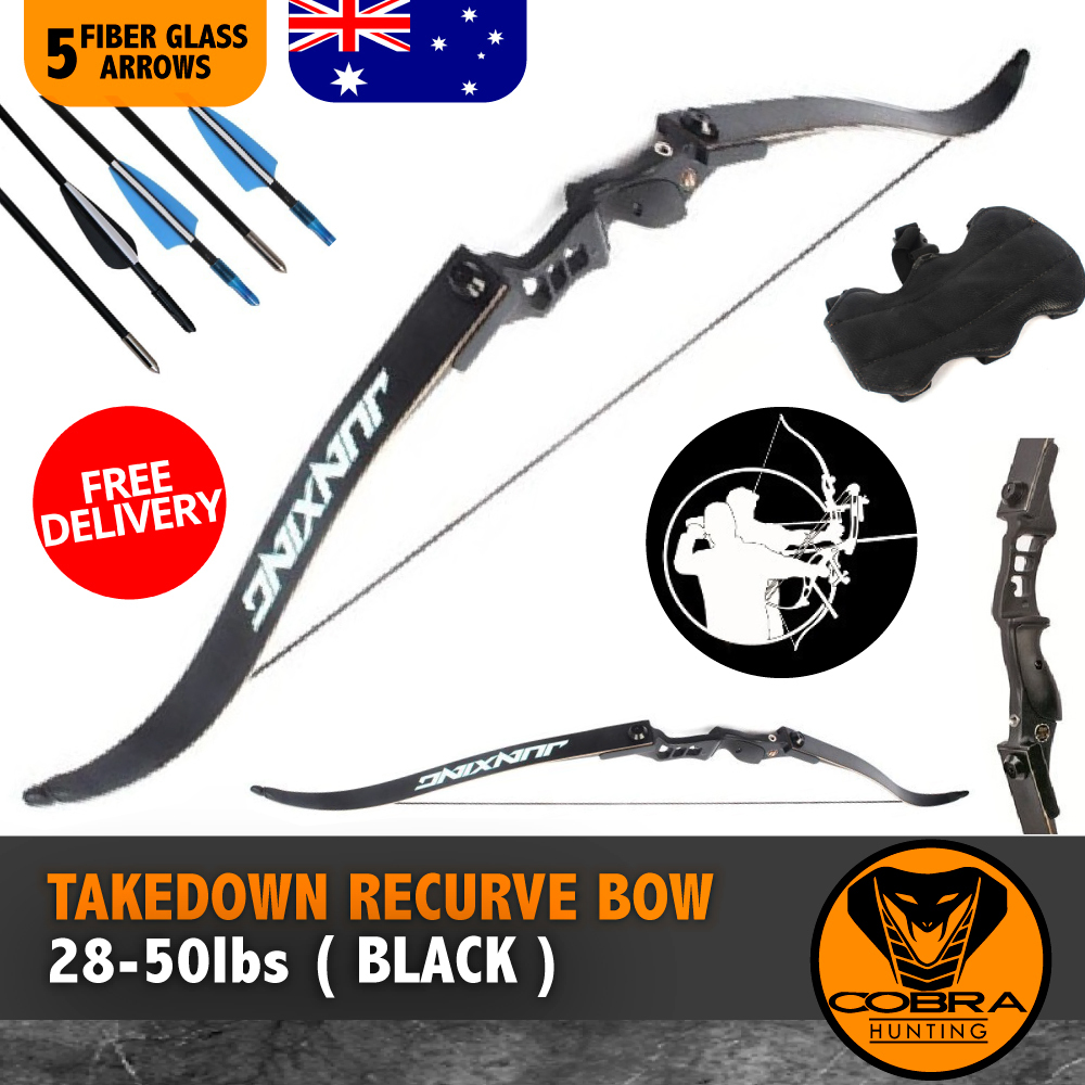 35 - 50 lbs Recurve Bow + 5 Arrows Archery Hunting shoot - COBRA Hunting