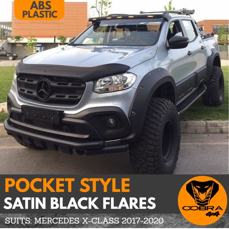 Satin Black Pocket Style Fender Flares Mercedes Benz X-Class 2017 2018 ...