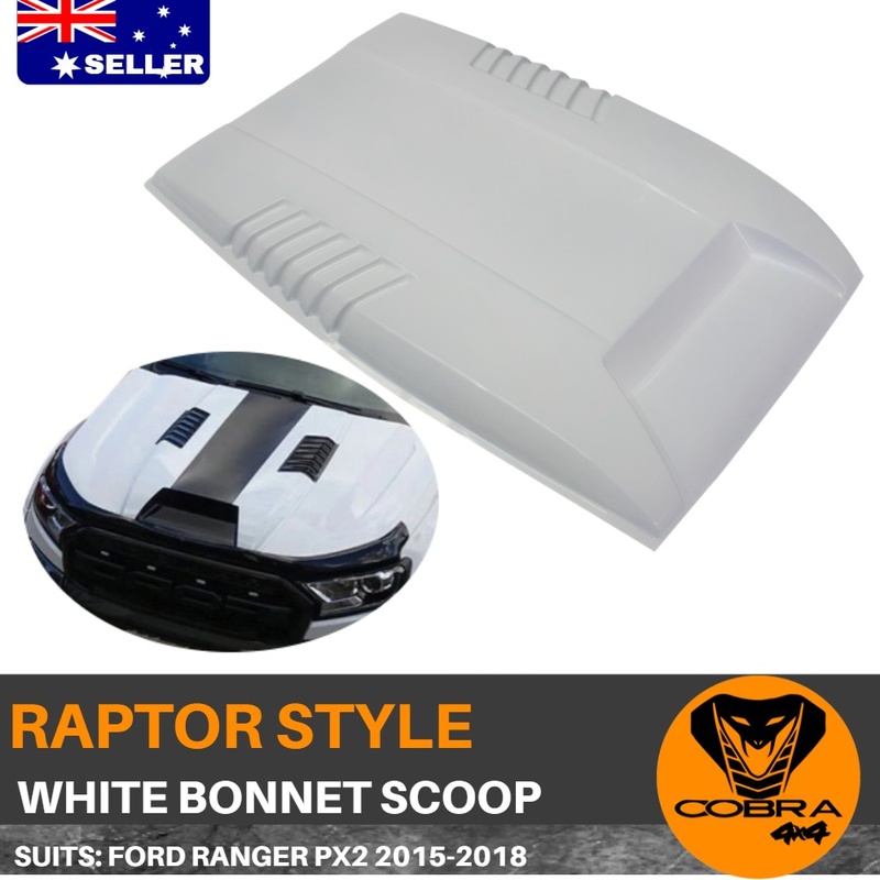 BONNET SCOOP WITH NUTS MATTE BLACK RAPTOR STYLE FITS FORD RANGER PX MK2 ...