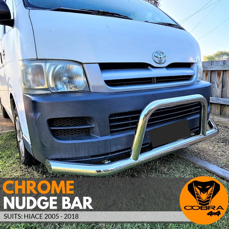 Matte Black Steel Nudge Bar Bull Front suits Hiace 2005 - 2018 SLWB
